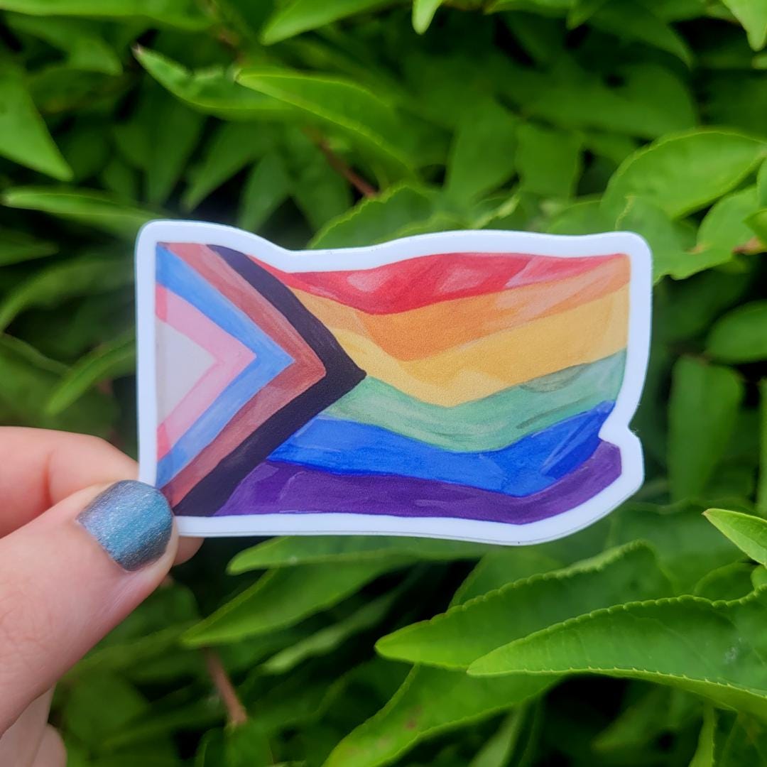 Rainbow Pride Flag Vinyl Sticker LGBTQ Laptop Sticker, Painted Pride ...