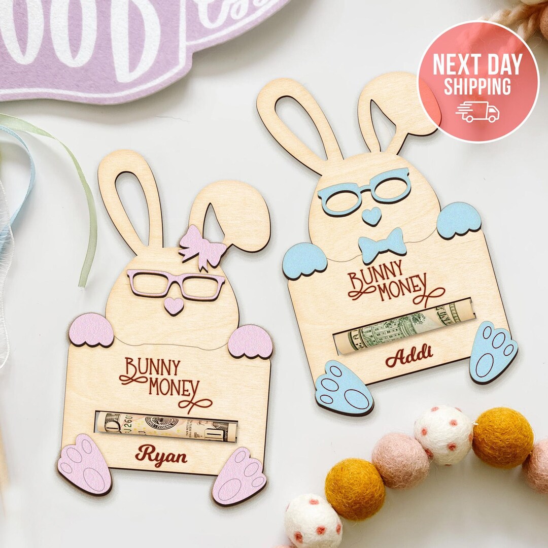 Custom Easter Bunny Money Holder Gift, Easter Money Holder, Easter ...