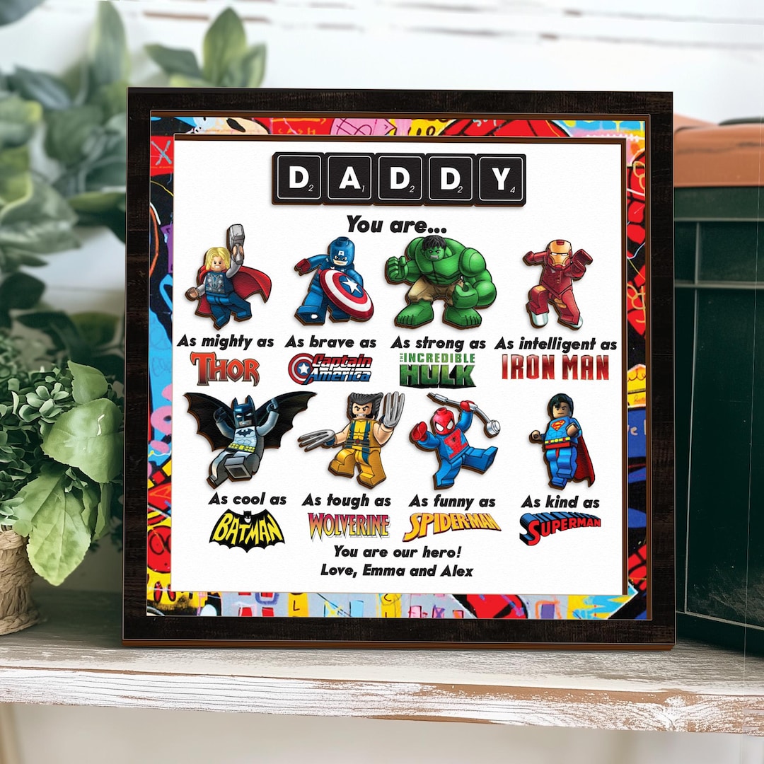 Super Dad Sign, Personalized Superhero Dad Gift, 2025 Fathers Day Gift ...