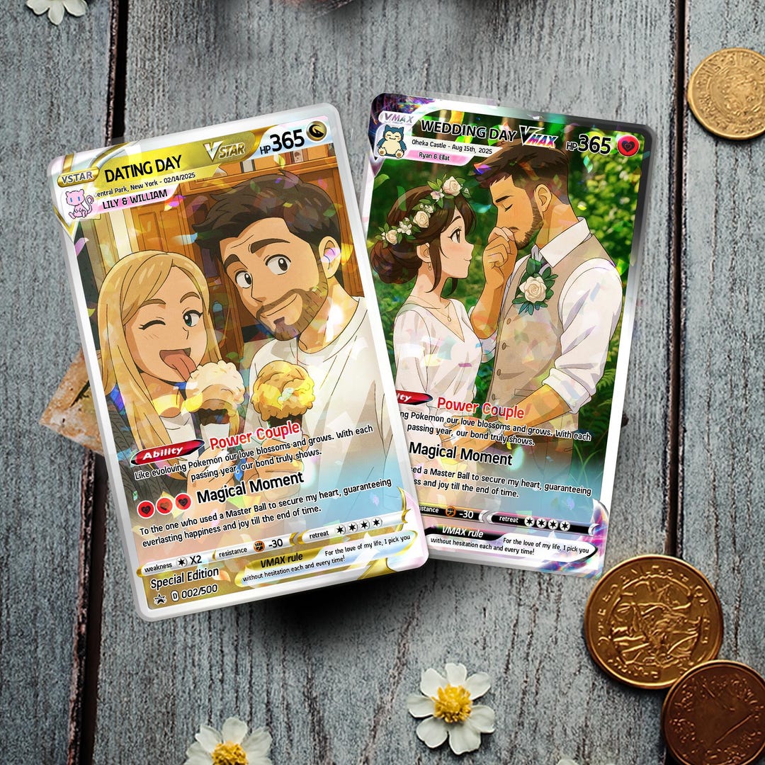Personalized Couple Gift, Anime Trading Card, Anniversary Gift, Gifts ...