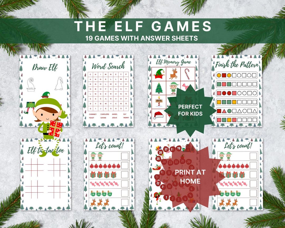 Elf Game Kit | With Printable Tic-tac-toe Games for Christmas Eve Box ...