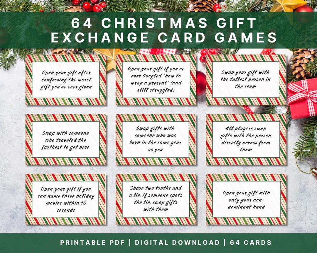 Printable Christmas Gift Exchange Game for Fun White Elephant & Yankee ...