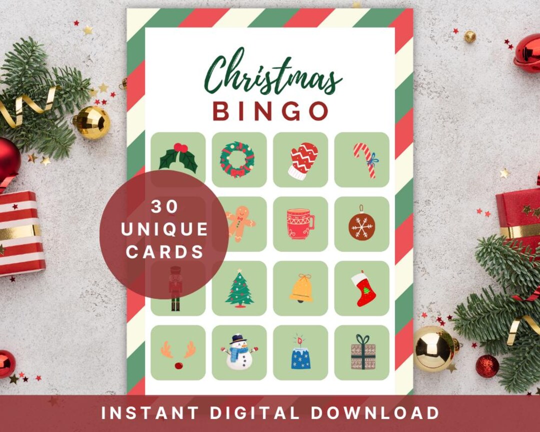 Christmas Bingo Printable Cards for Party Nights - Christmas Party ...