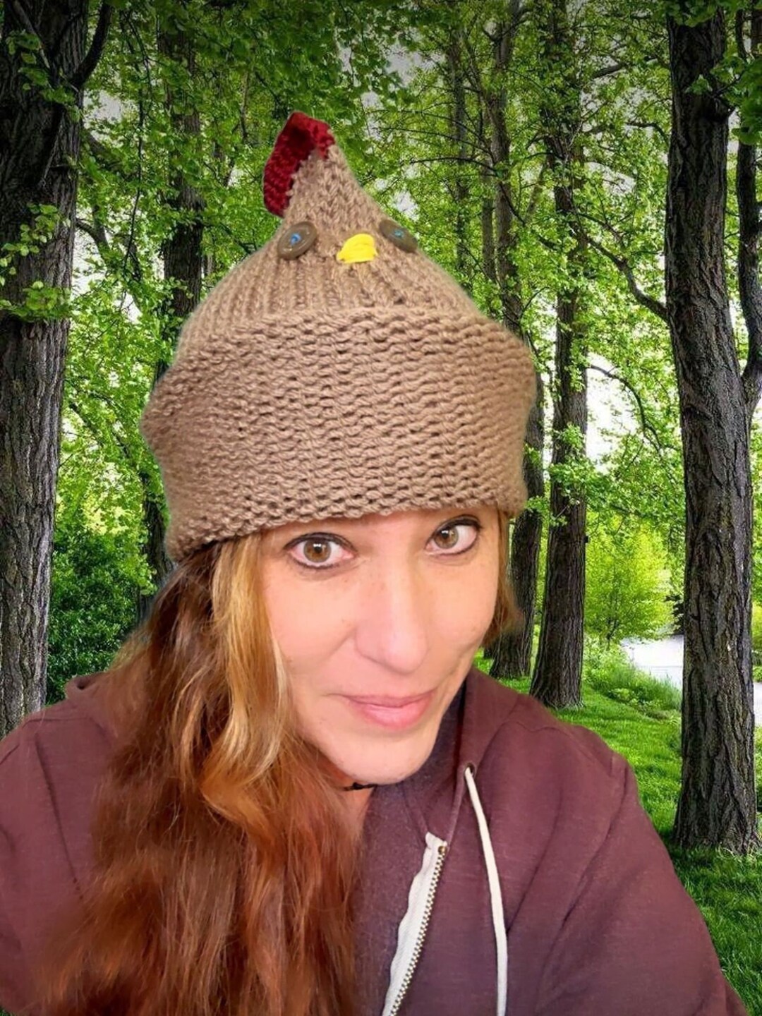 Chicken Beanie Hat Handmade Knitted Crocheted - Etsy