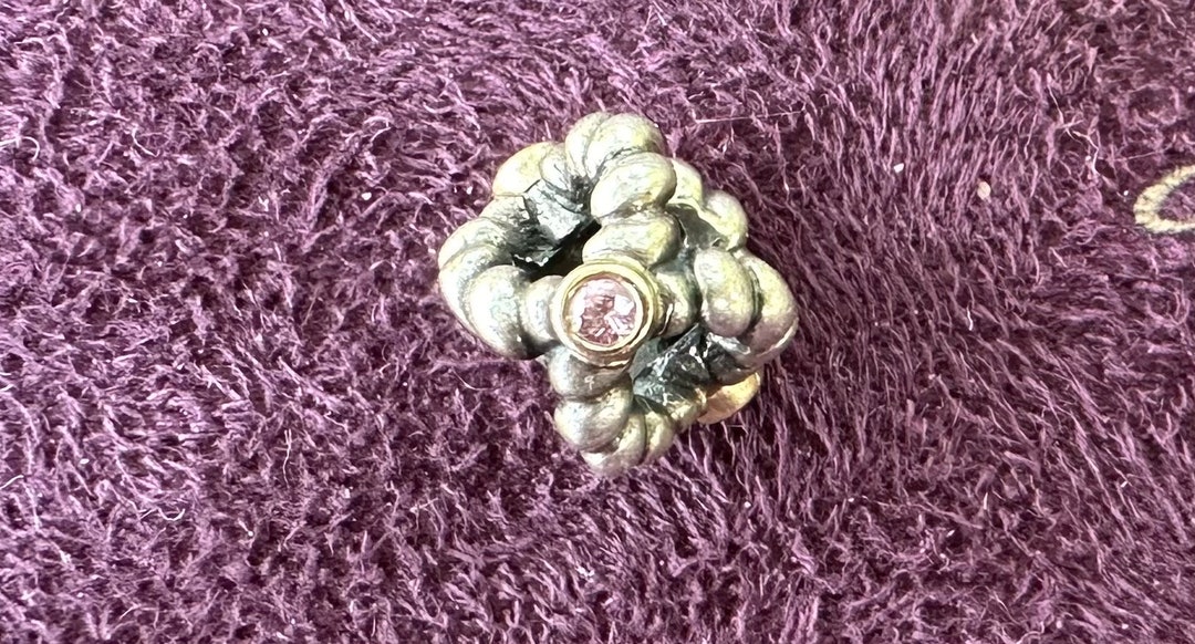 Authentic Pandora Binding Beauty Pink CZ Sterling Silver and 14k Gold ...