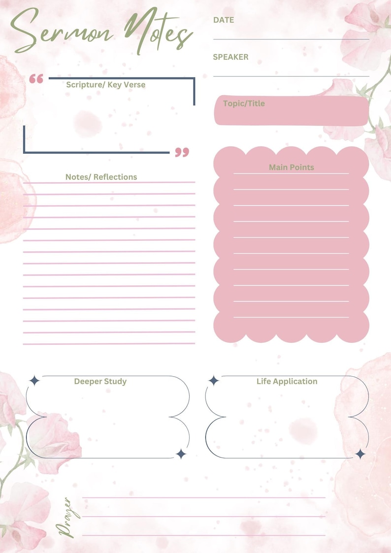 Digital Sermon Notes | Compatible With Goodnotes & Notability | Faith ...