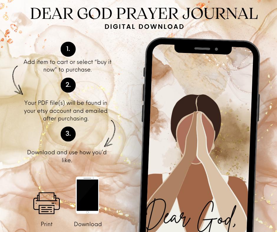 Dear God Prayer Journal - Prayer Journal for Women - Prayer Notebook ...