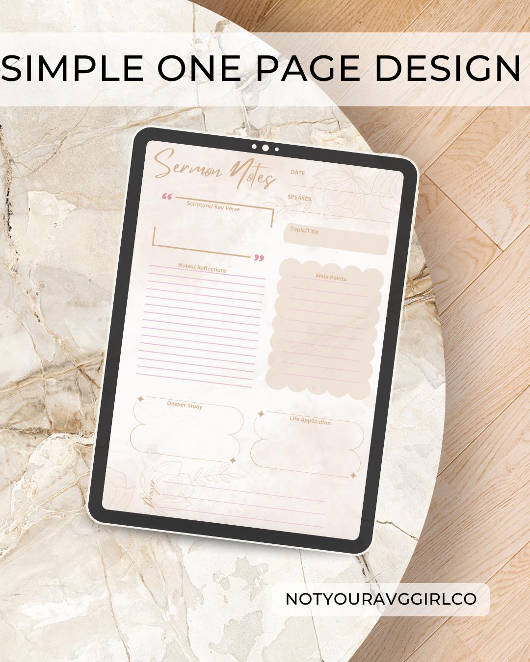 Digital Sermon Notes | Compatible With Goodnotes & Notability | Faith ...