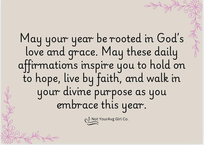 31 Daily Christian Affirmation Cards | New Year Faith-based Printable ...