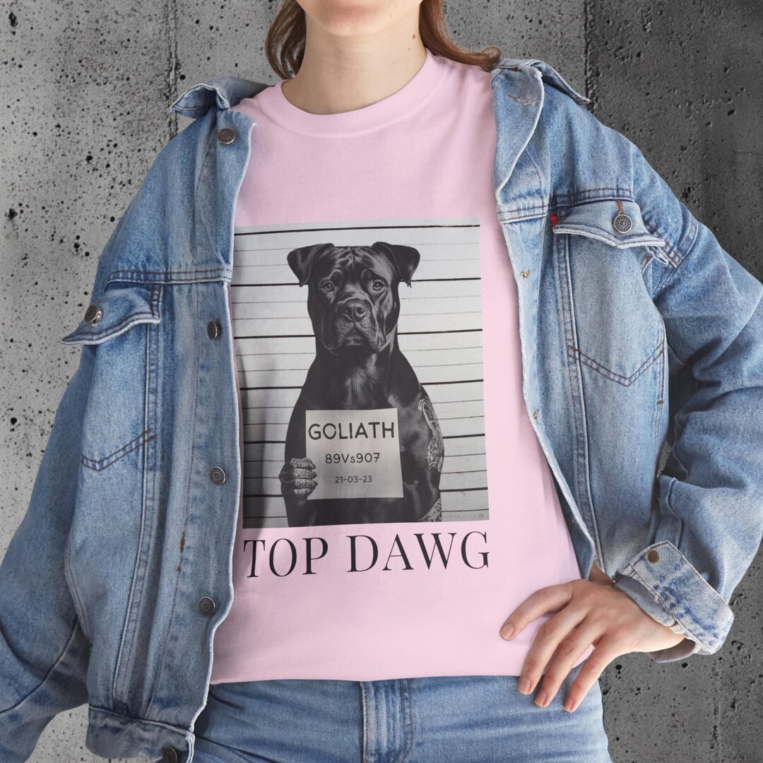 Funny 'top Dawg' Mugshot Graphic Tee - Dog Lover Gift - Etsy