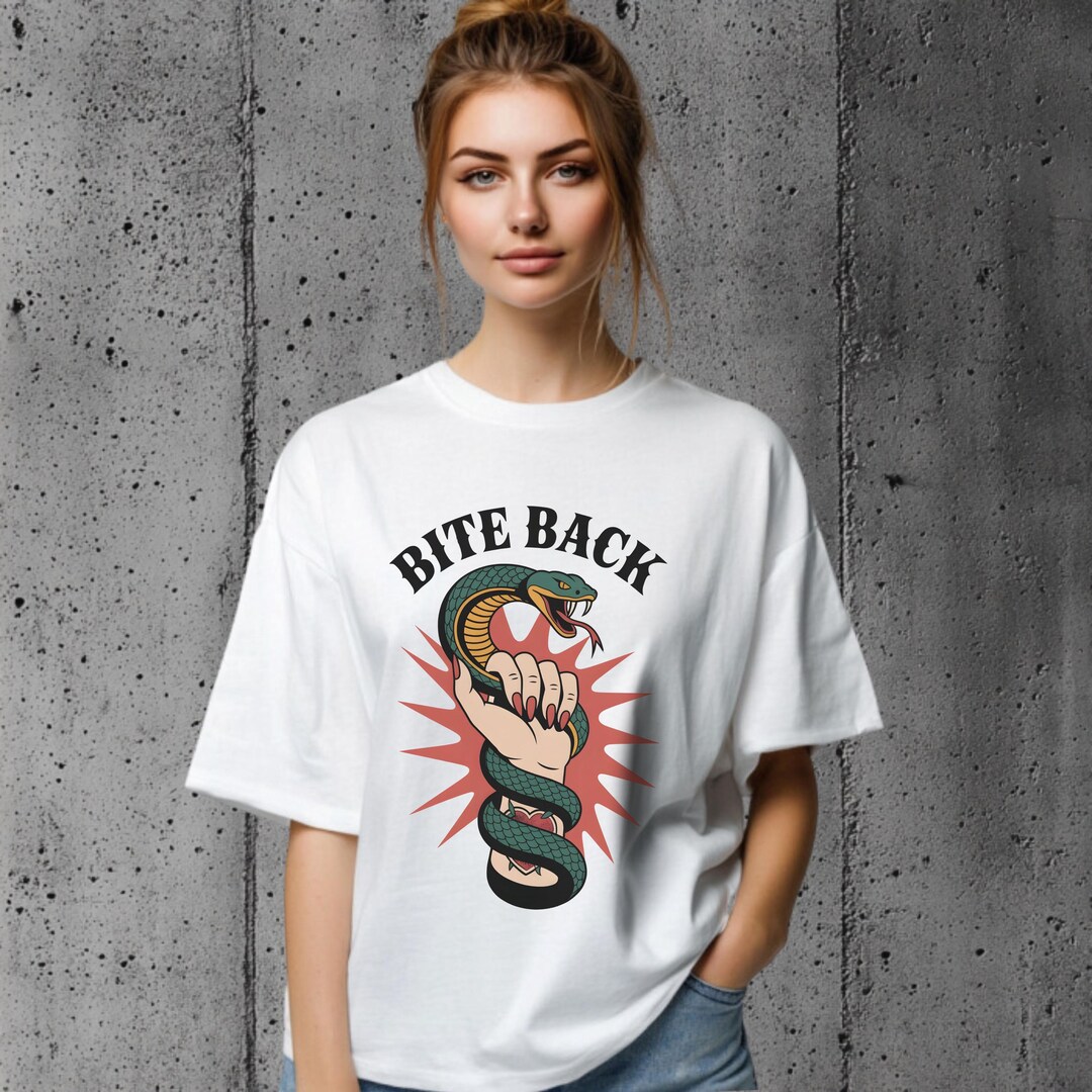 Fierce Bite Back Snake Shirt – Bold Tattoo Style Fist Design Tee for ...
