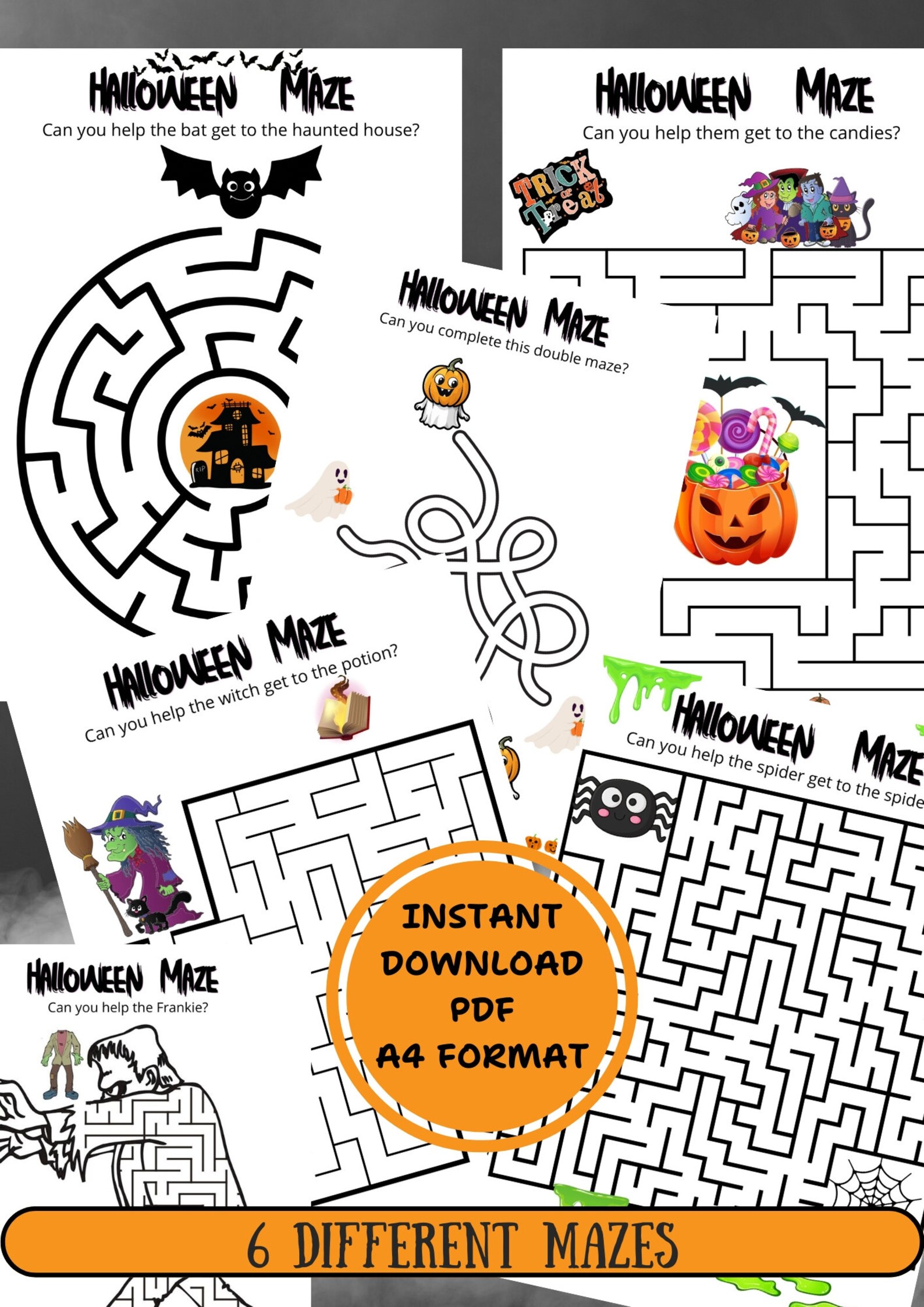 Halloween Maze, Game for Kids, Game for Adults, Halloween Activity ...