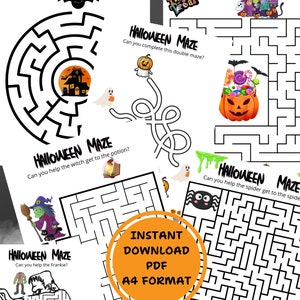 Halloween Maze, Game for Kids, Game for Adults, Halloween Activity ...