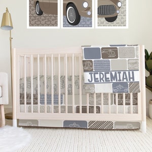 Vintage Car Nursery Bedding, Car Crib Bedding Set, Car Crib Sheet ...