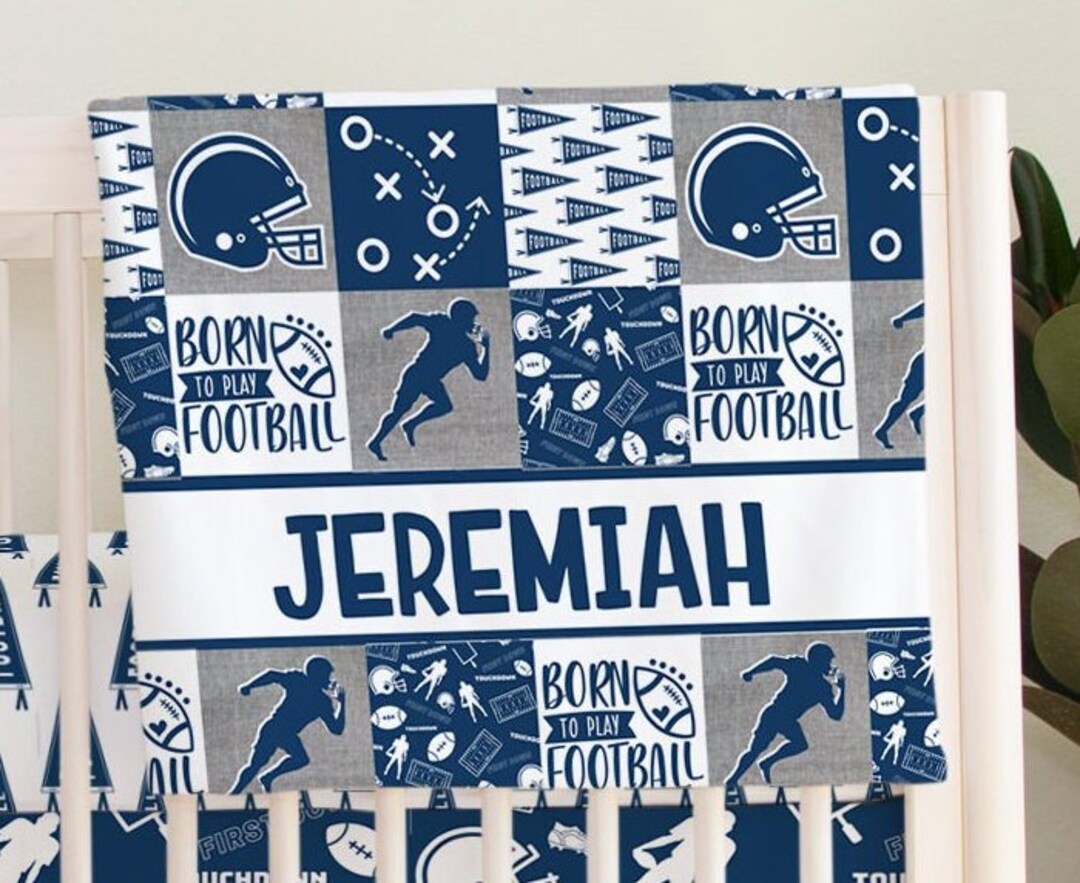 Football Crib Bedding Set, Football Nursery, Football Baby Blanket ...