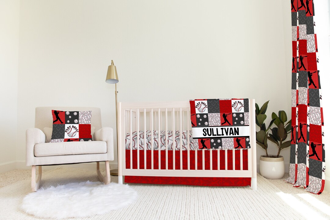 Baseball Crib Bedding Set, Baseball Nursery Bedding, Baseball Baby ...