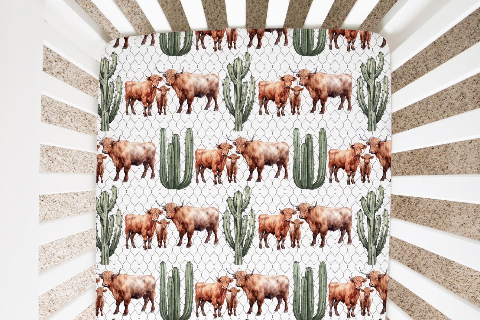 Highland Cow Crib Bedding Set, Highland Cow Nursery Boy, Western Crib ...