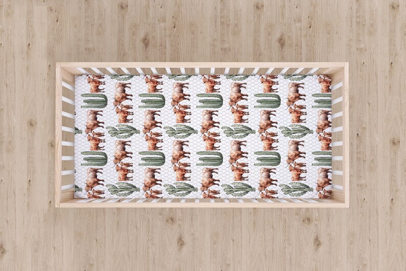 Highland Cow Crib Bedding Set, Highland Cow Nursery Boy, Western Crib ...