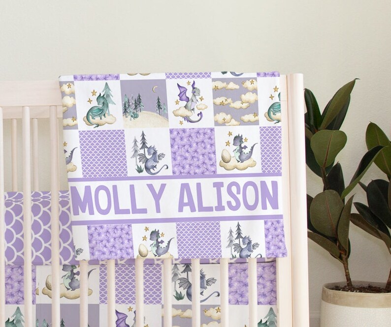 Dragon Crib Bedding Fairy Tale Nursery Decor Baby Girl - Etsy