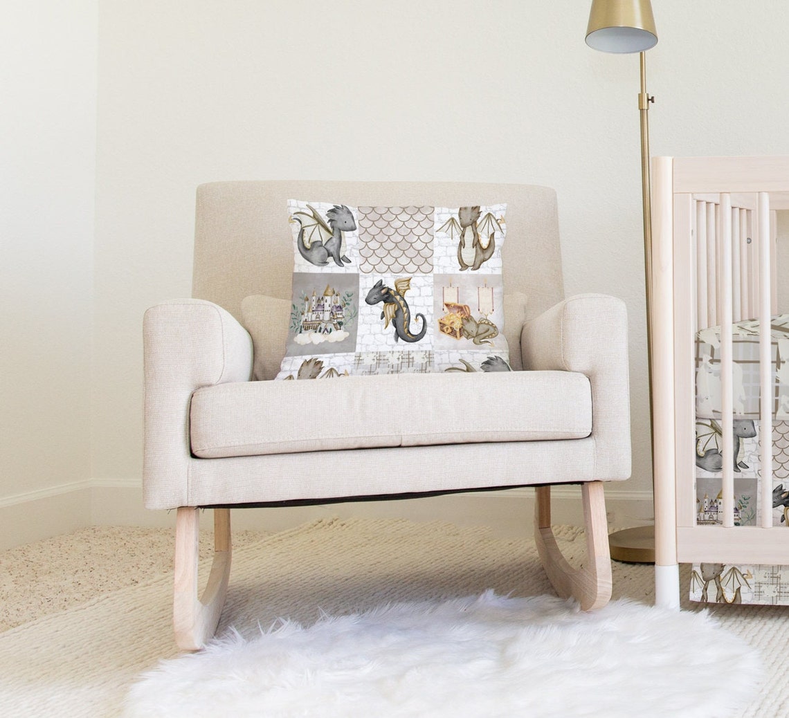 Dragon Crib Bedding Fairy Tale Nursery Decor Neutral Bedding - Etsy