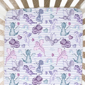 Dragon Crib Bedding, Fairy Tale Nursery Decor, Baby Girl Bedding Set ...