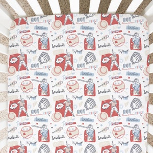 Baseball Crib Bedding Set, Vintage Baseball Crib Bedding, Vintage ...