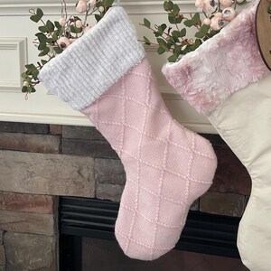 Pink Christmas Stockings Personalized, Baby Girl Stocking, Pink Holiday ...