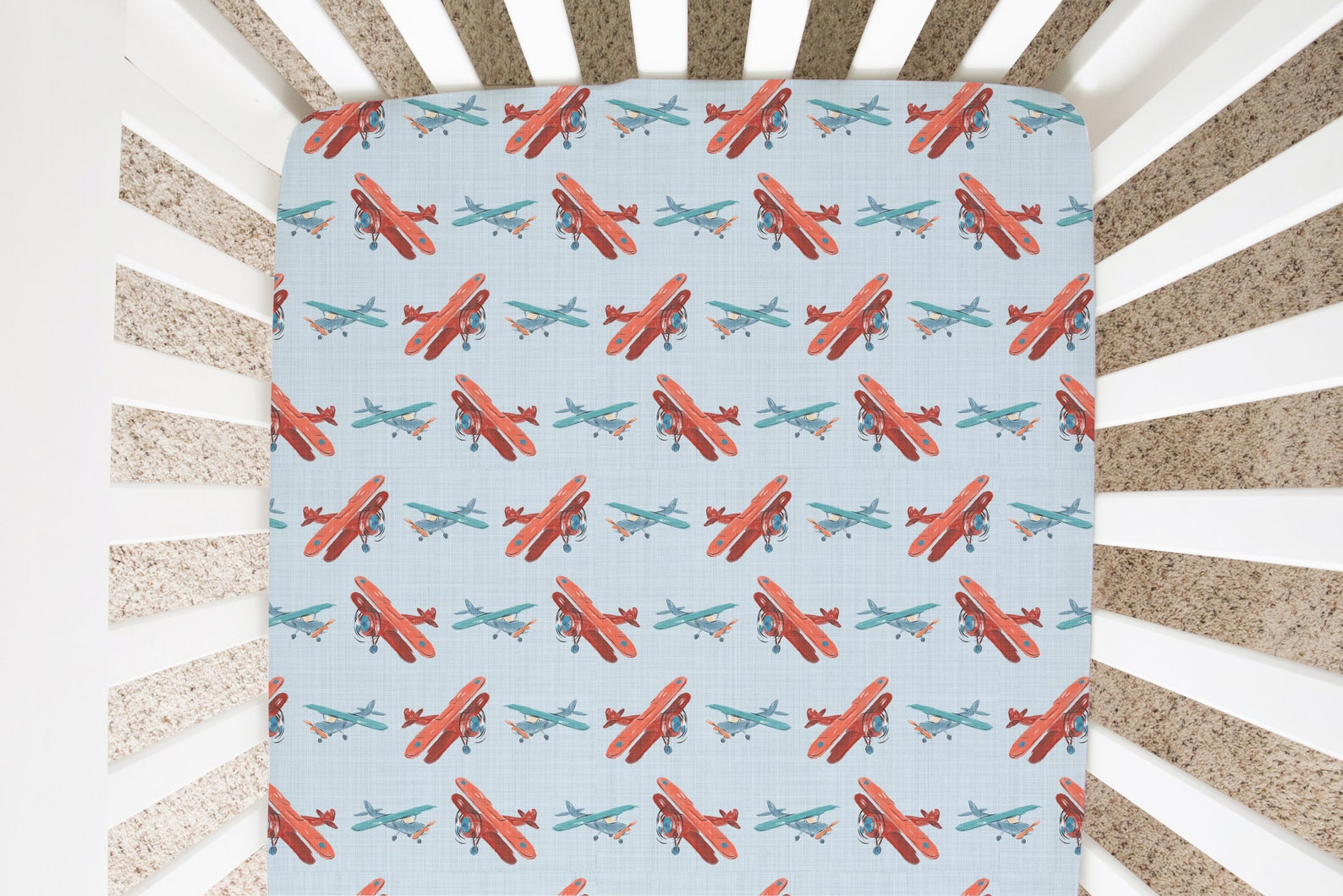 Airplane Crib Bedding Adventure Crib Set Planes Baby Boy - Etsy
