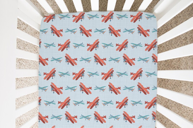 Airplane Crib Bedding Adventure Crib Set Planes Baby Boy - Etsy