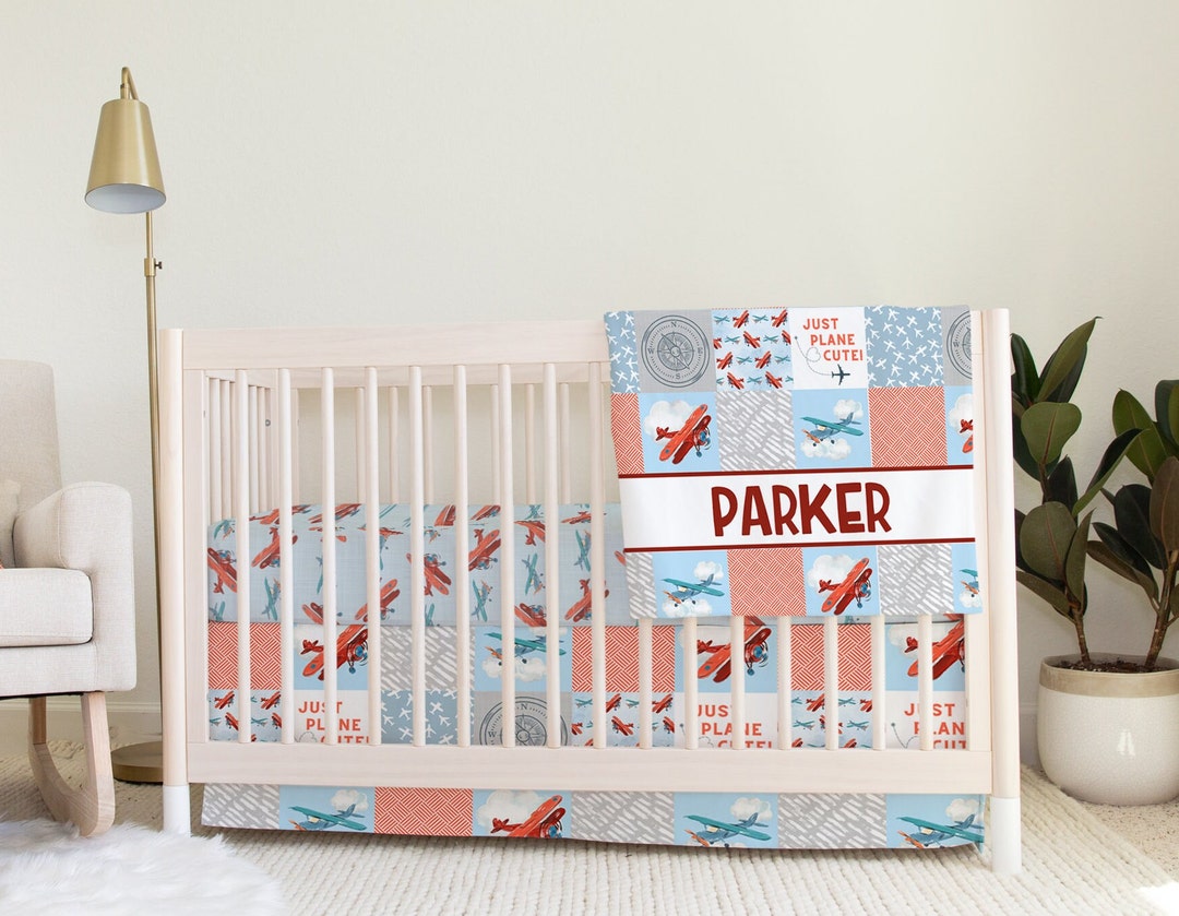 Airplane Crib Bedding, Adventure Crib Set, Planes, Baby Boy Crib ...