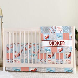 Airplane Crib Bedding, Adventure Crib Set, Planes, Baby Boy Crib ...