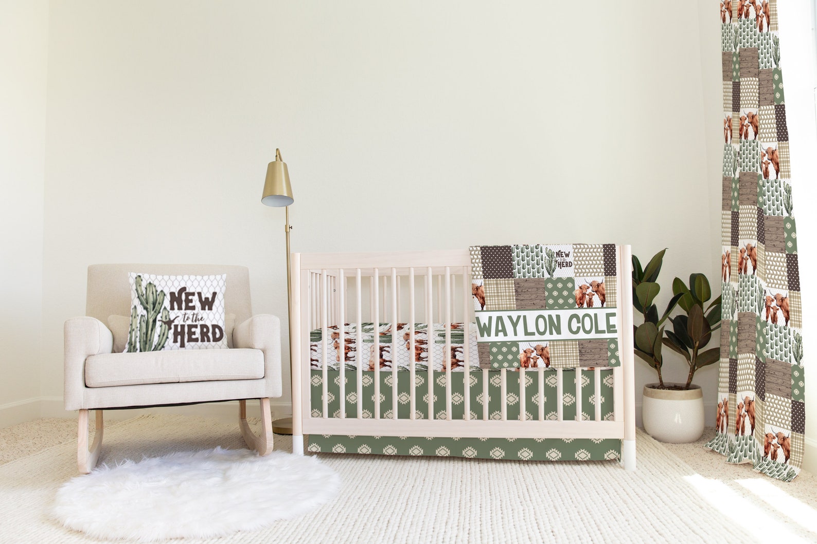 Highland Cow Crib Bedding Set, Highland Cow Nursery Boy, Western Crib ...
