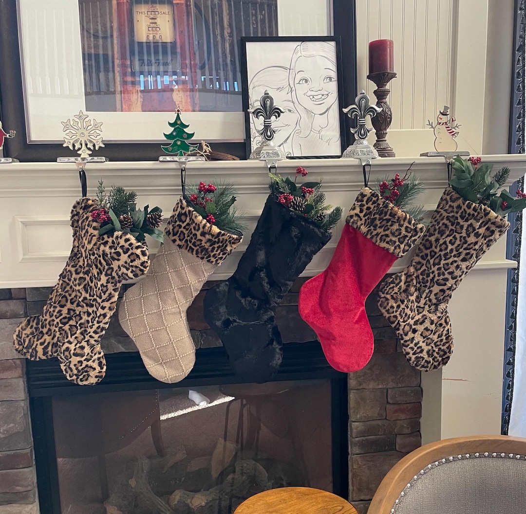 Leopard Christmas Stocking, Leopard Stocking, Leopard Print Stockings ...