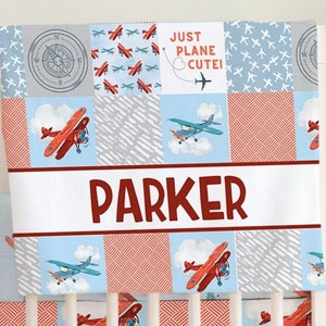 Airplane Crib Bedding, Adventure Crib Set, Planes, Baby Boy Crib ...