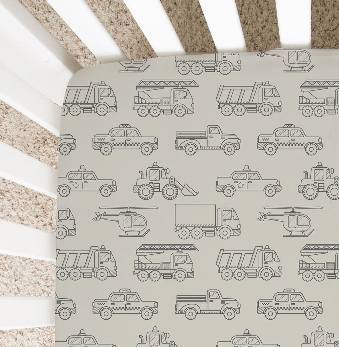Transportation Crib Bedding, Boys Crib Sheet, Vehicles Nursery Decor ...