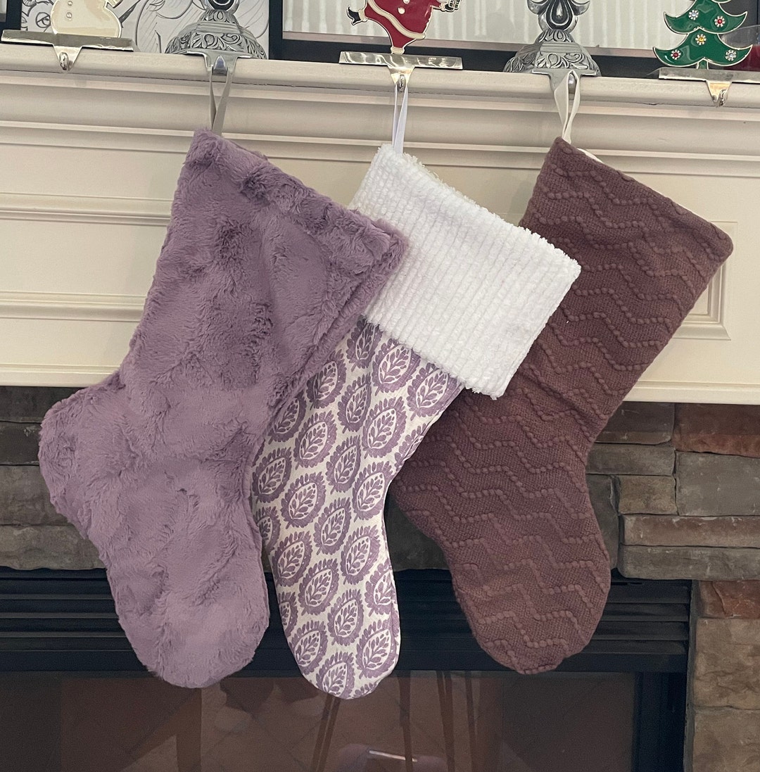 Purple Christmas Stockings, Purple Holiday Stocking, Purple Christmas ...