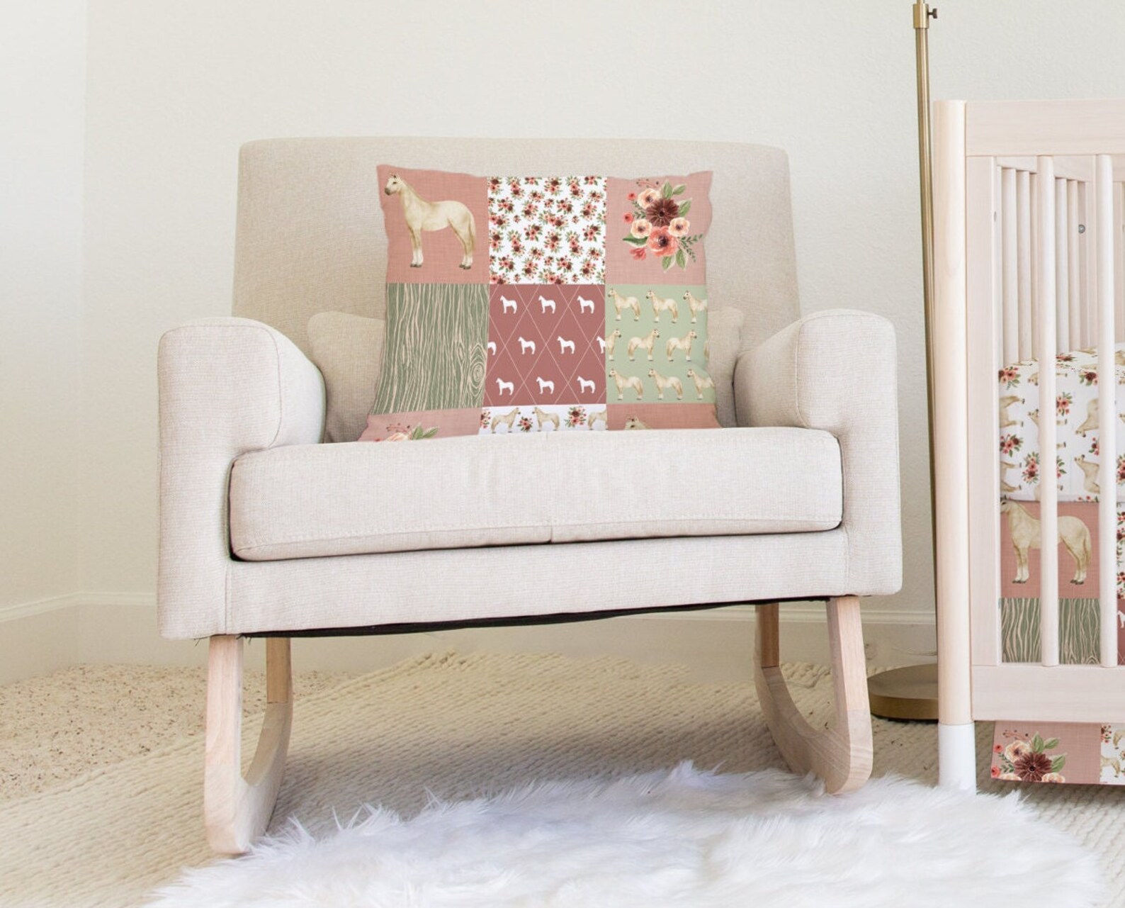 Horse Crib Bedding Set Baby Girl Horse Nursery Baby Girl - Etsy