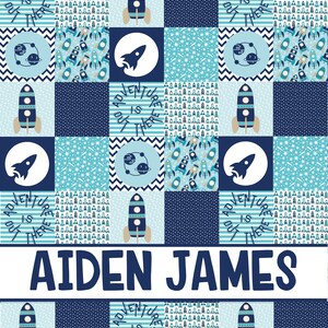 Rocket Nursery, Outer Space Nursery Bedding, Personalized Baby Quilt ...