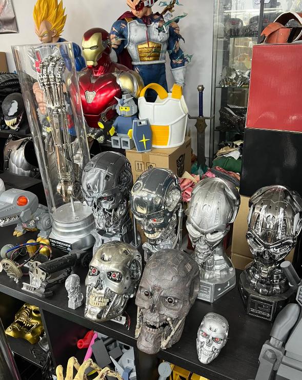 3d Print LED Terminator Head T800 T2 Bust Head Cosplay Prop Halloween ...