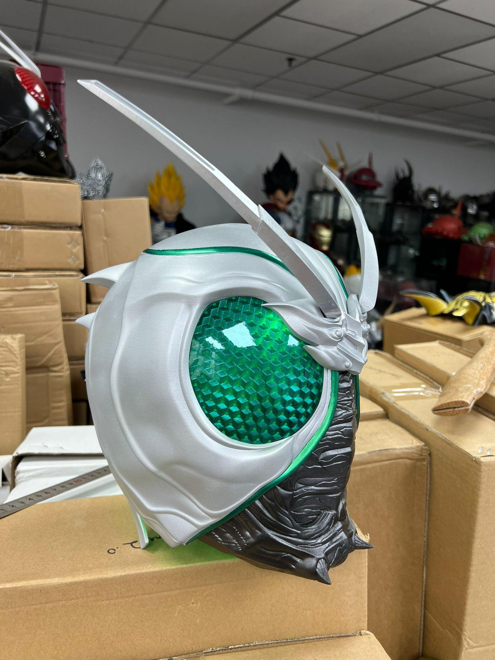3d Print LED Masked Kamen Rider Shadow Moon Black Sun Version Helmet ...