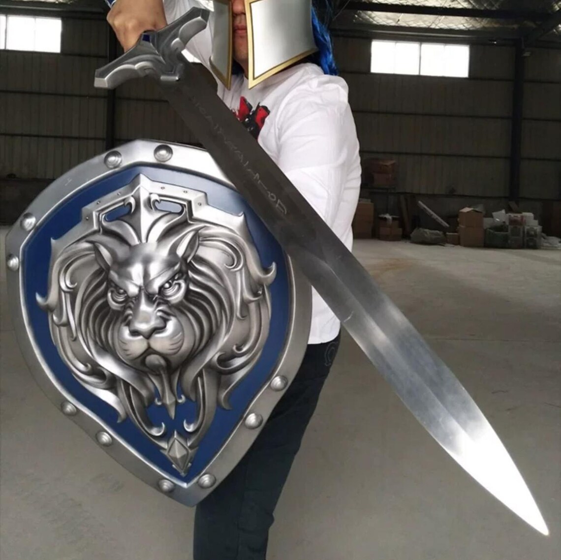 WOW Warcraft Metal Lion Shield Steel Sword Cosplay Weapon Armor - Etsy