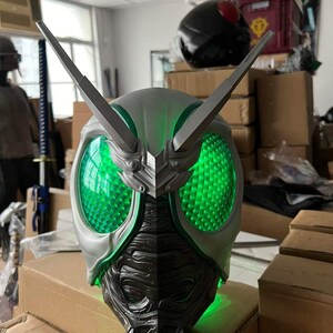 3d Print LED Masked Kamen Rider Shadow Moon Black Sun Version Helmet ...