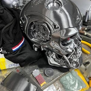 3d Print LED Terminator Head T800 T2 Bust Head Cosplay Prop Halloween ...