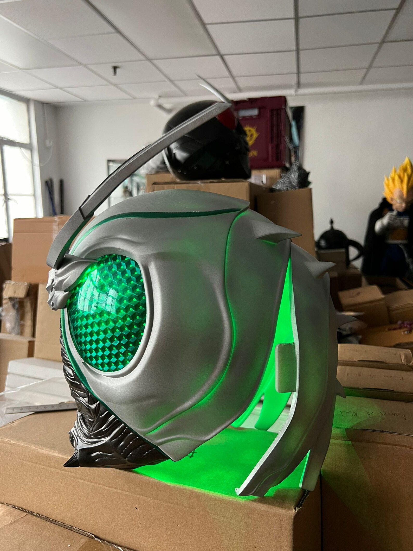 3d Print LED Masked Kamen Rider Shadow Moon Black Sun Version Helmet ...