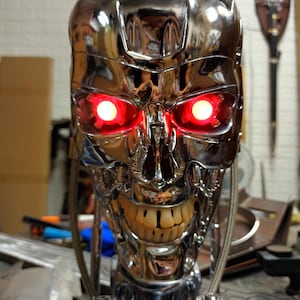 3d Print LED Terminator Head T800 T2 Bust Head Cosplay Prop Halloween ...