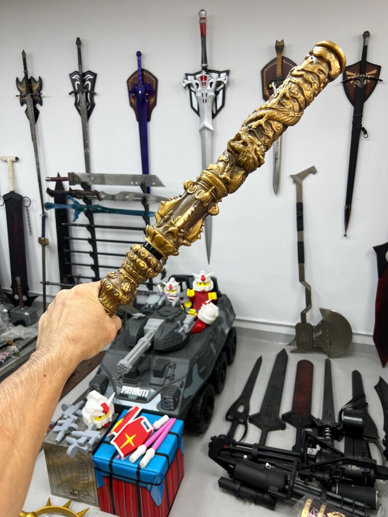 Semi Metal Black Myth Wukong Goku Stick Staff Weapon Armor Headband ...