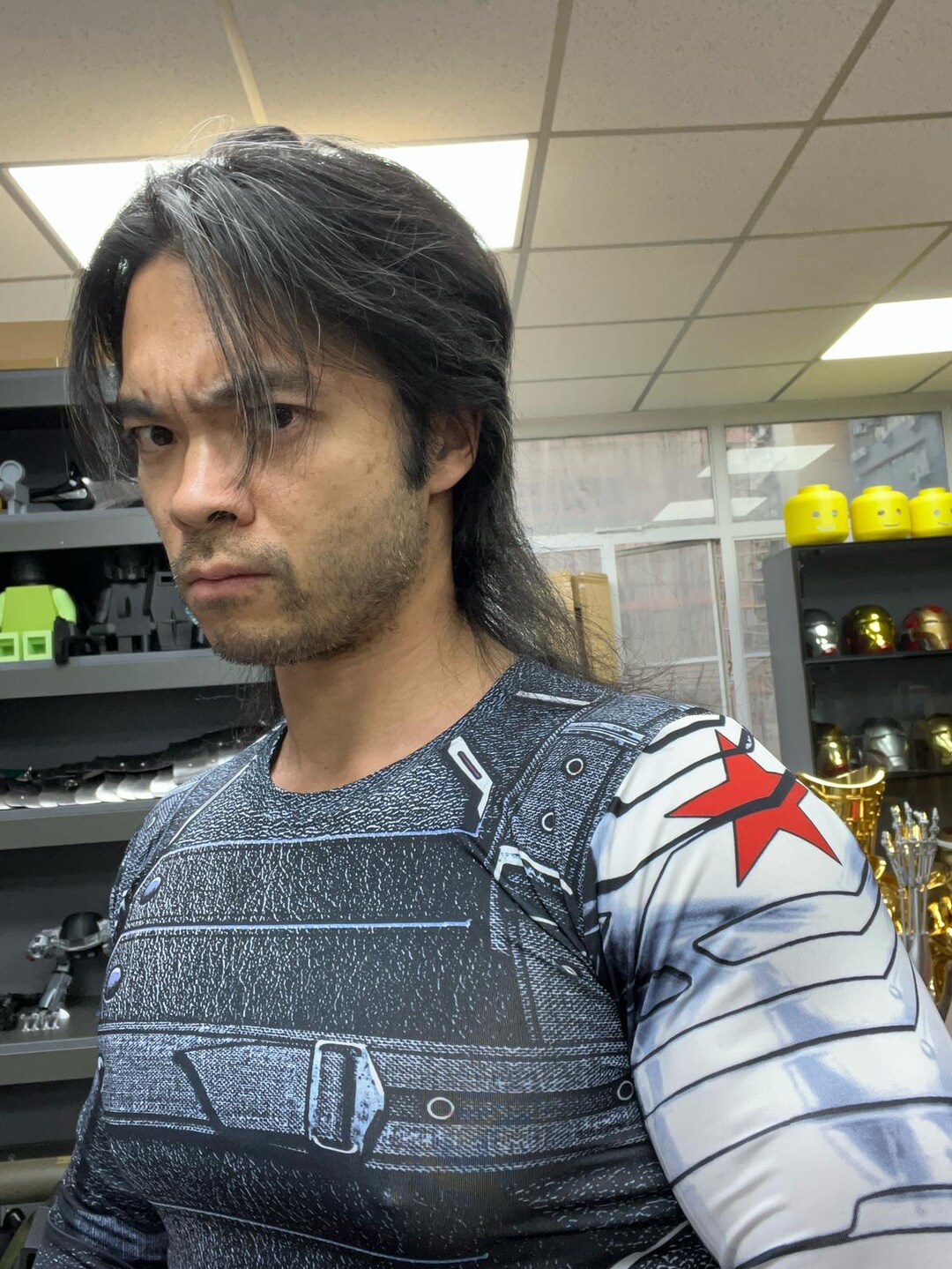 Winter Soldier Bucky Suit Mask Captain America Friend Cosplay Hero Tee ...