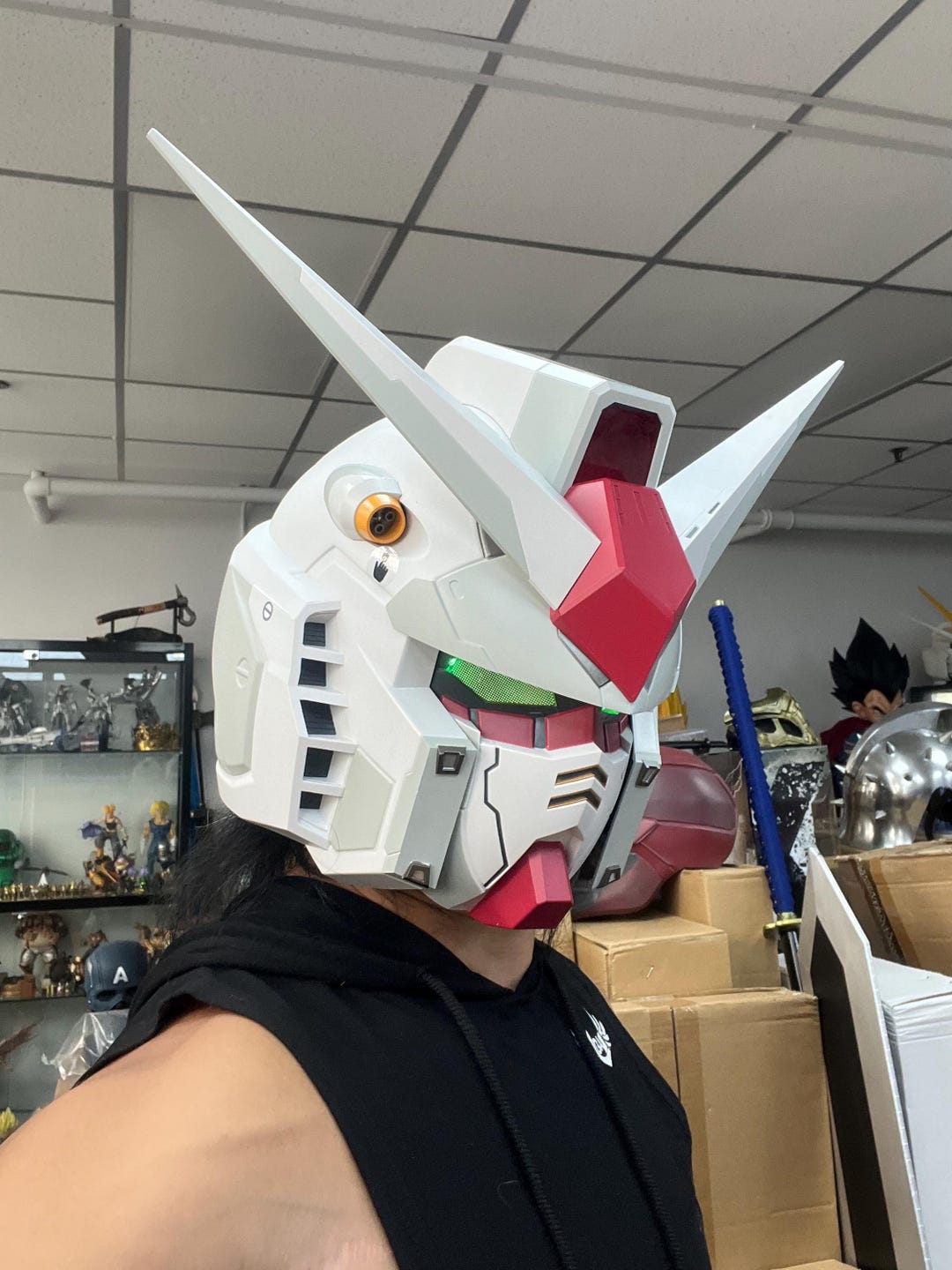 LED Robot Gundam Head Cosplay Helmet - Etsy