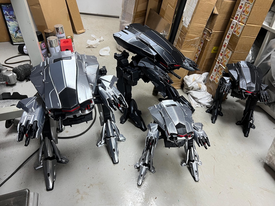 3d Print Robot Robocop OCP ED-209 Mecha ED209 1987 2014 Sliver Black ...