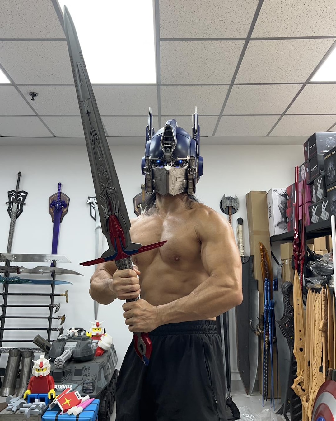 Transformers Transformer Optimus Prime Steel Sword Helmet Head Cosplay ...